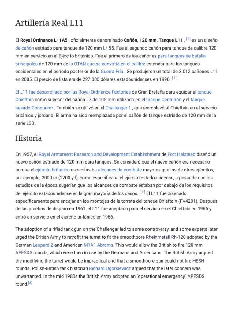 Cañón (E) 120 55 Royal Ordnance L11 | PDF | Flight | Armoured Fighting ...