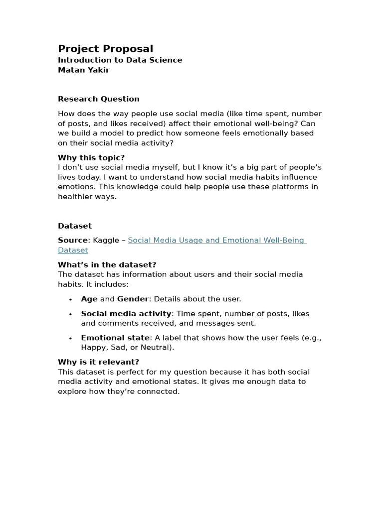 Project Proposal | PDF | Data Analysis | Cognitive Science