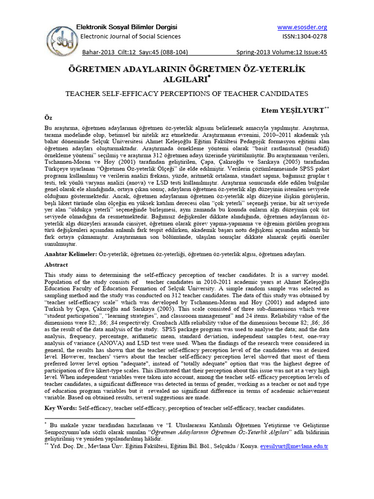 Retmen Adaylarinin - Retmen - Z-Yeterl - K Algilari (#82786) - 70461 | PDF