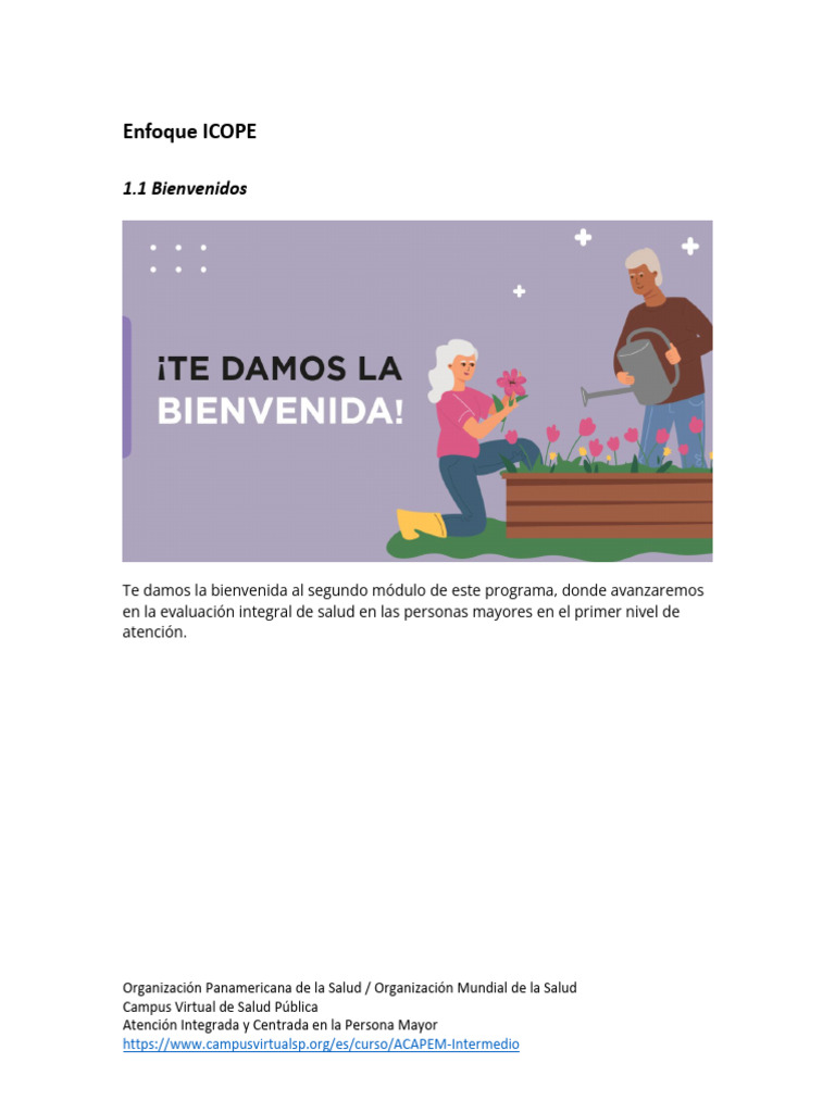 Módulo 2 Enf. ICOPE | PDF | Cuidado de la salud | Examen físico