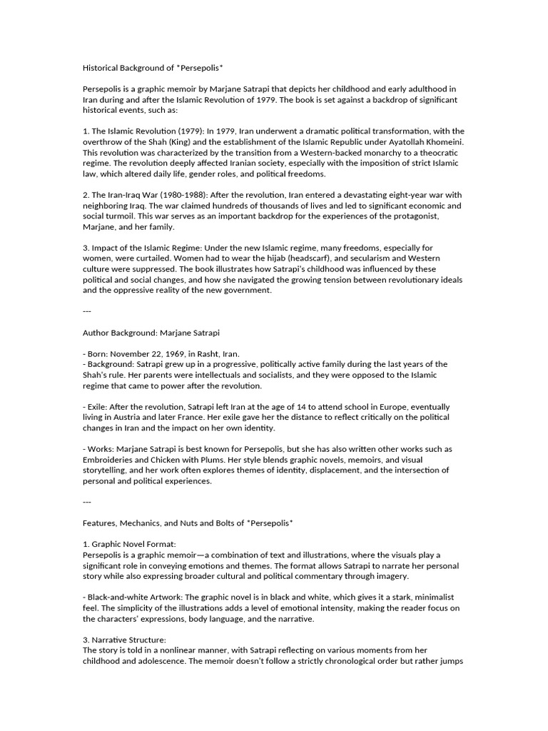 Persepolis | PDF | Iranian Revolution
