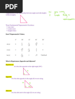 Mathematics Grade 10 Trigonometry Notes | PDF