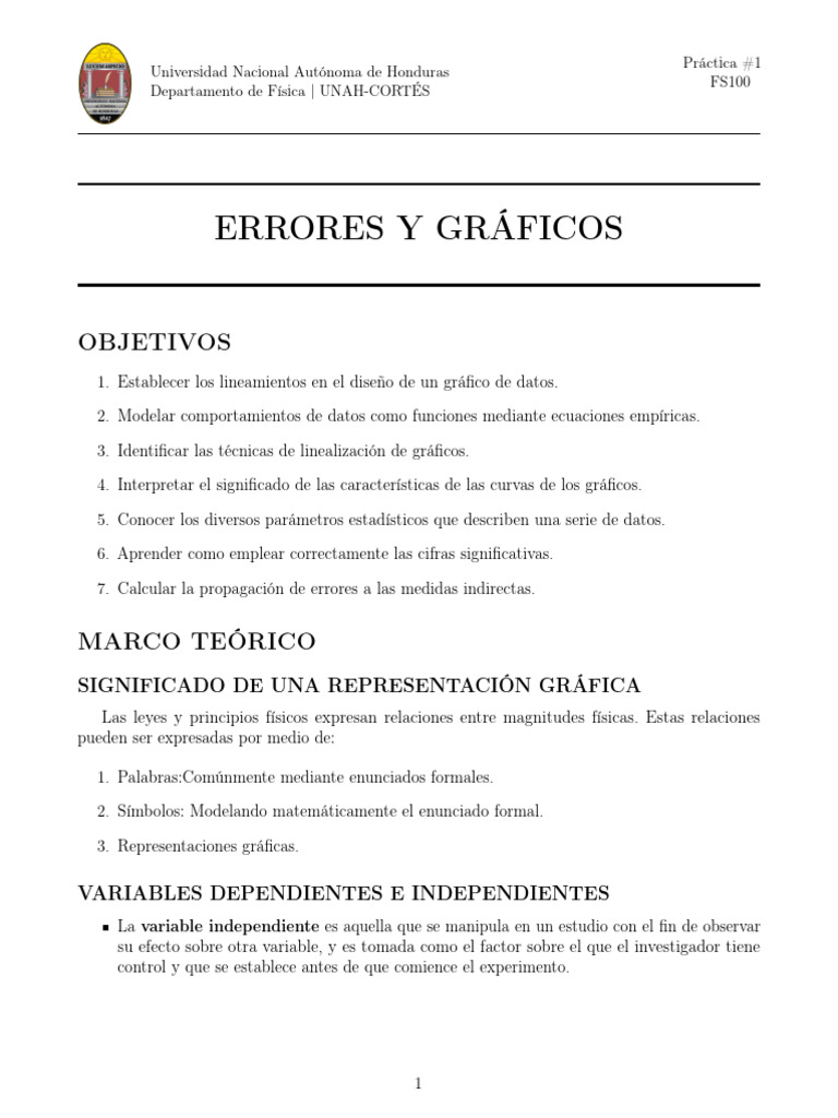Errores y Gráficos en Física UNAH-CORTÉS | PDF | Medición | Linealidad