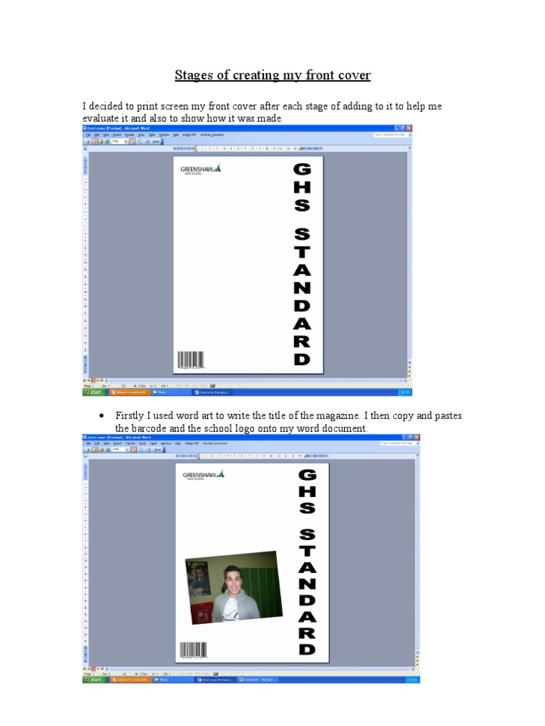 Stages of Creating Front Cover) | PDF