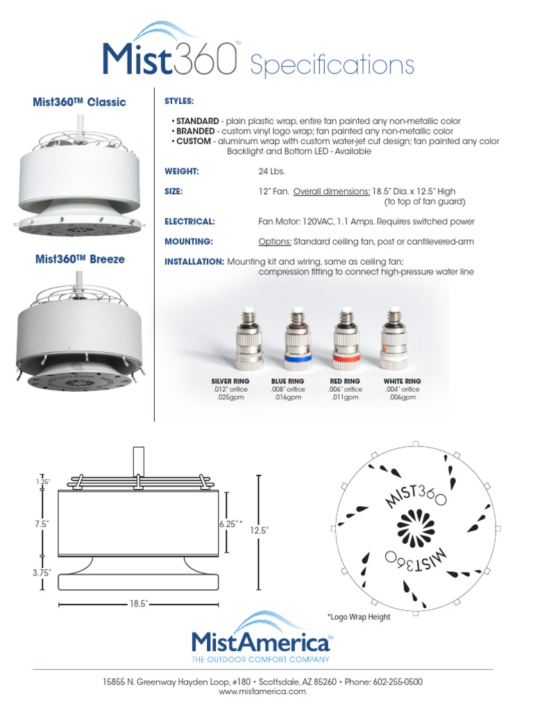 Customizable Outdoor Misting Fans | PDF