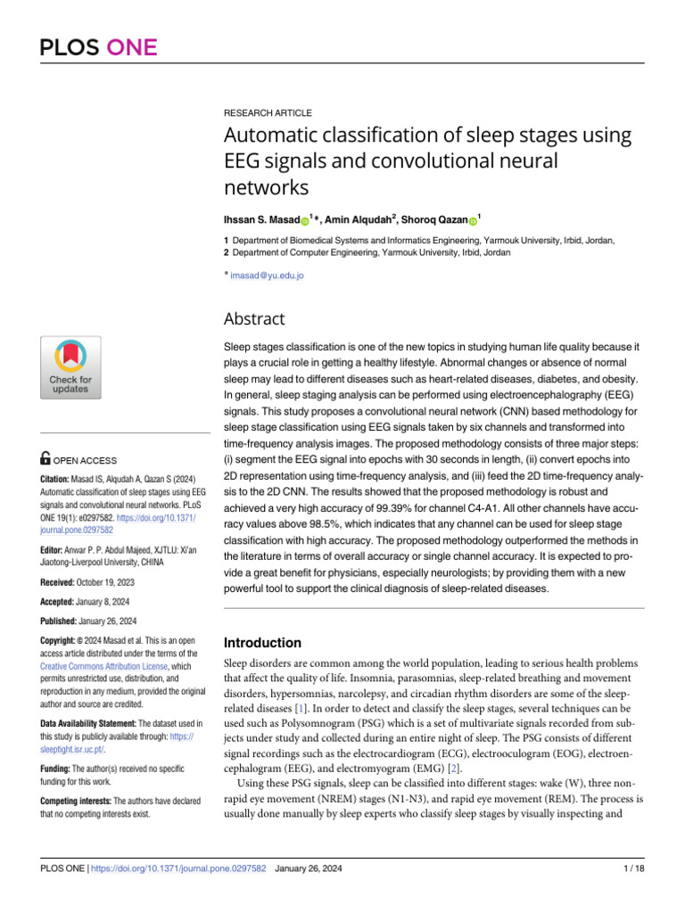 Classification of Sleep Stages Using EEG Signals | PDF | Sleep | Wavelet