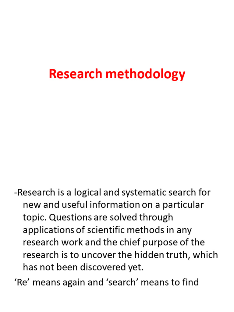 Research Methodology | PDF | Hypothesis | Statistics