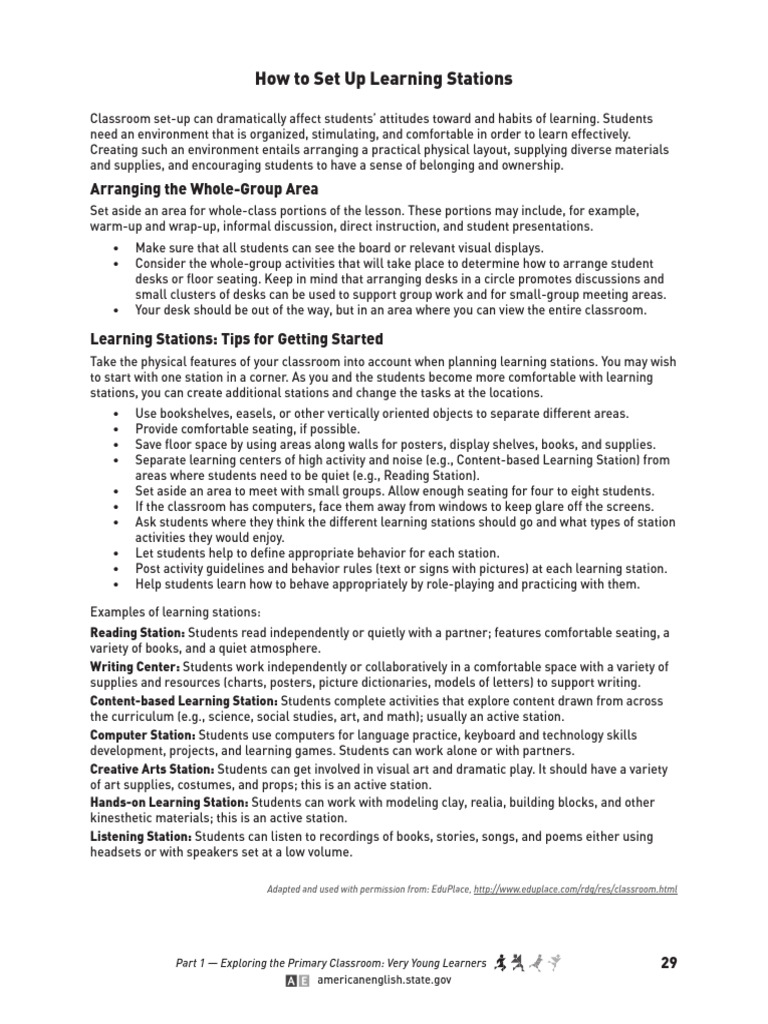 Setting Up Effective Learning Stations | PDF | Classroom | Human ...