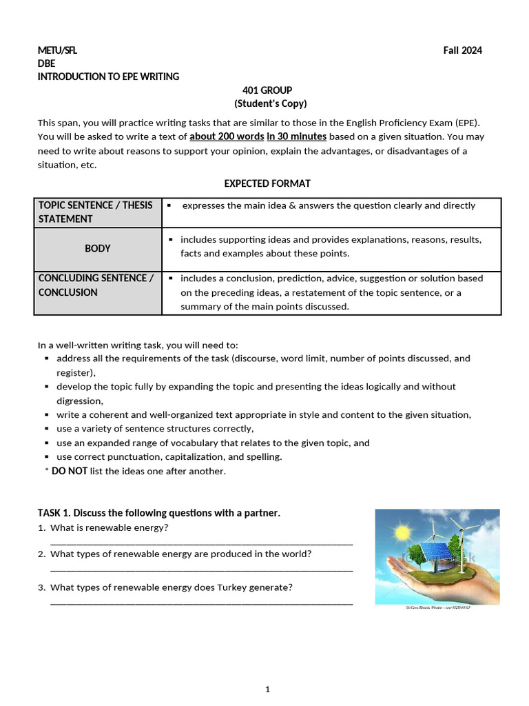 EPE Writing Guide for Renewable Energy | PDF | Energy Development ...