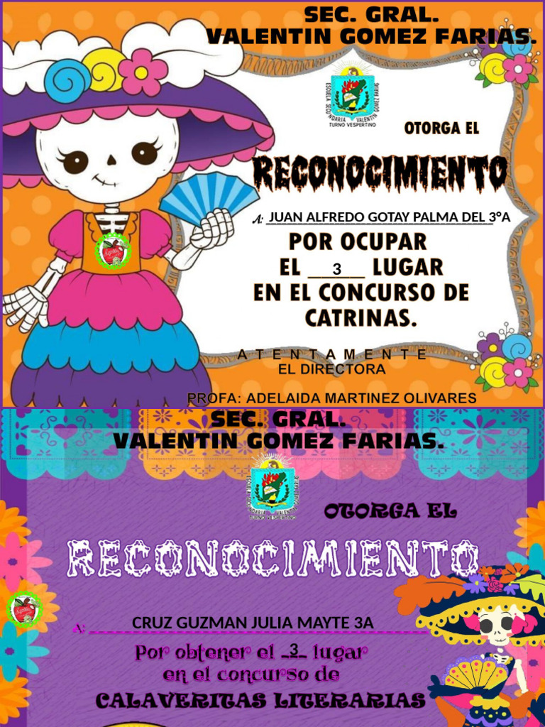 Reconocimientos Escolares 3°A y 3°C | PDF