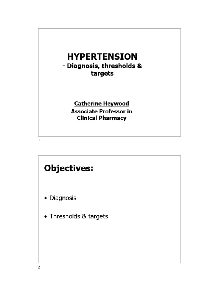 Year 1 - HT - Diagnosis, Thresholds & Targets - Update - 2spp | PDF ...