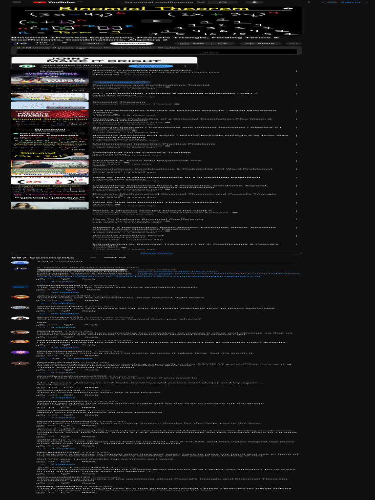 Binomial Theorem Expansion, Pascal's Triangle, Finding Terms ...