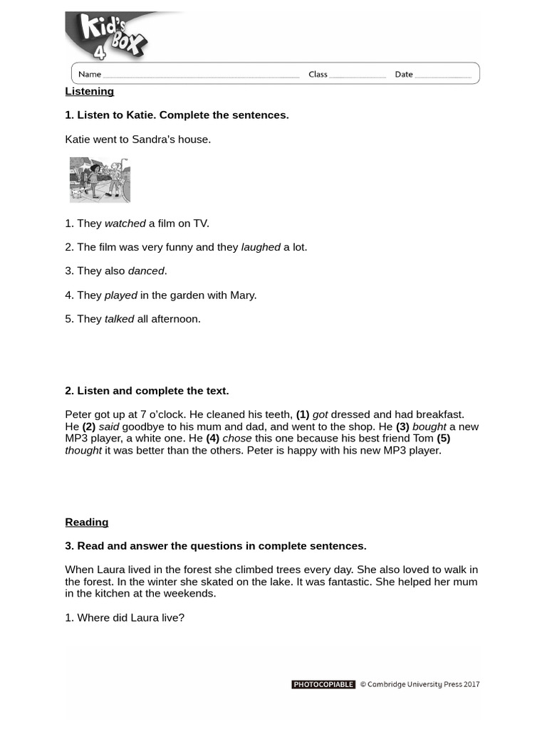 Listening and Reading Comprehension Exercises | PDF