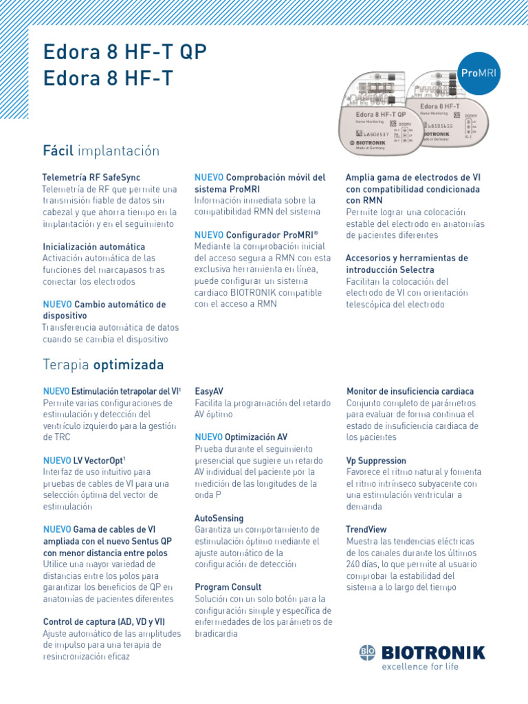 Edora 8 HF-T QP - HF-T | PDF | Marcapasos cardíacos artificiales ...