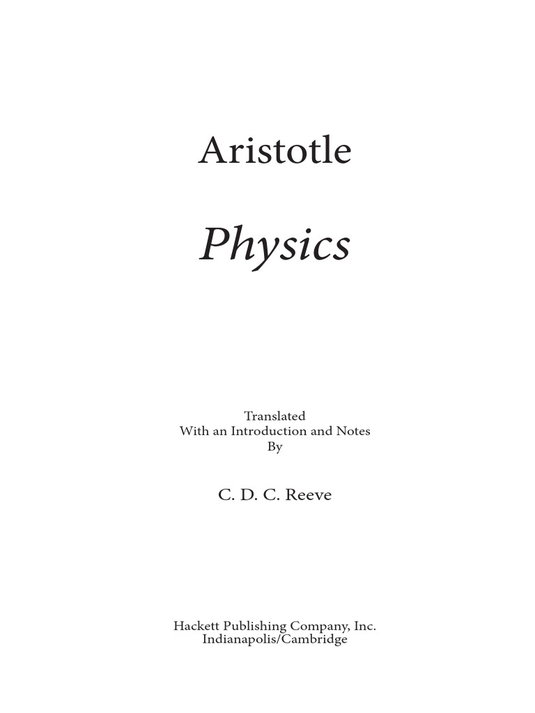 Aristotle - Physics - Causes, Chance, Teleology-1 | PDF | Luck