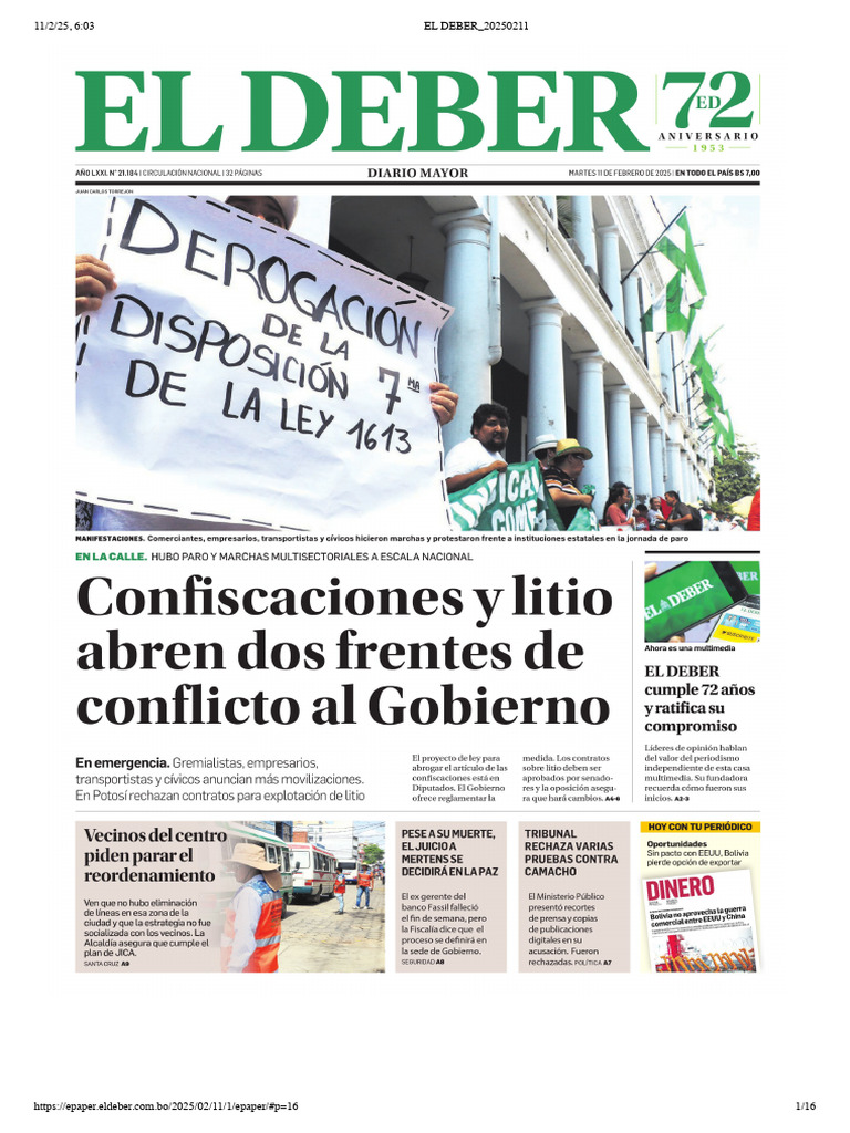 El Deber - 20250211 | PDF