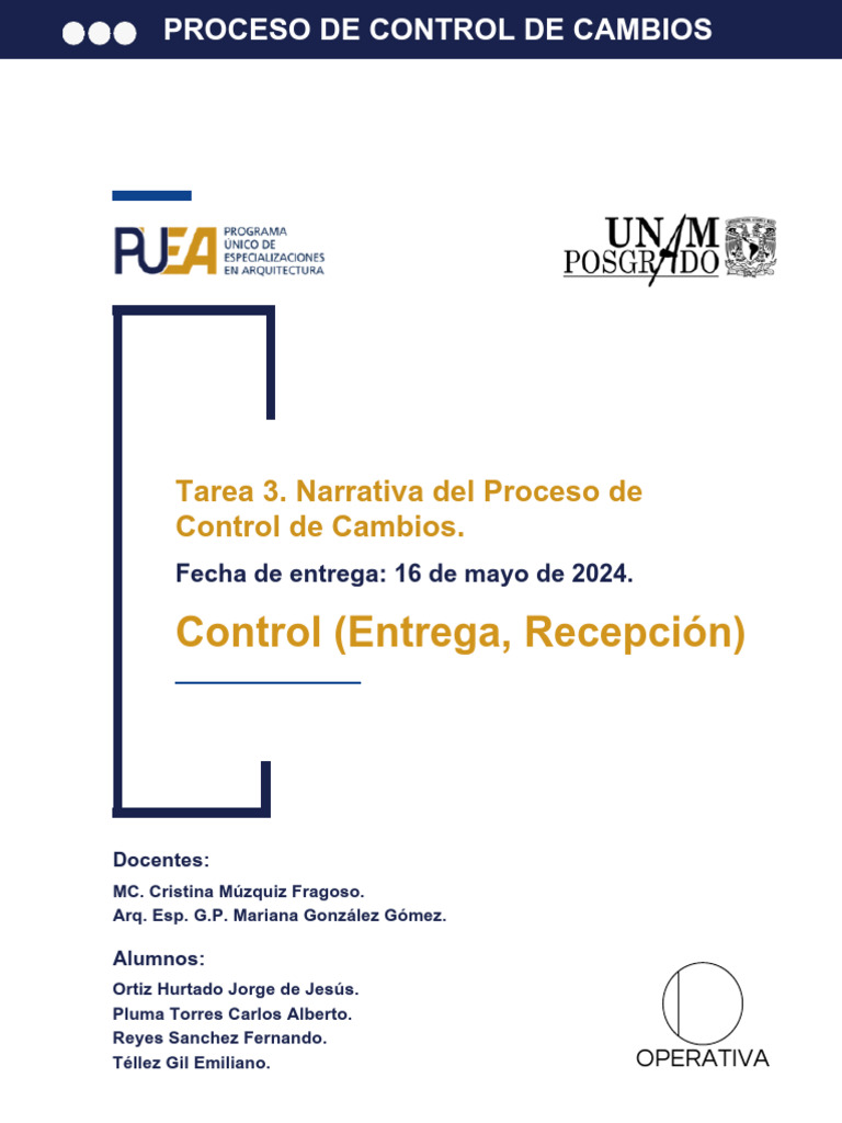 Operativa Narrativa Del Proceso de Control de Cambios | PDF | Blog