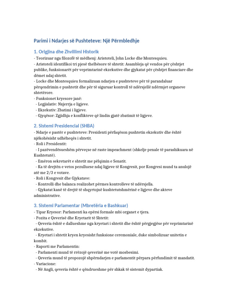 Parimi Ndarjes Pushteteve | PDF