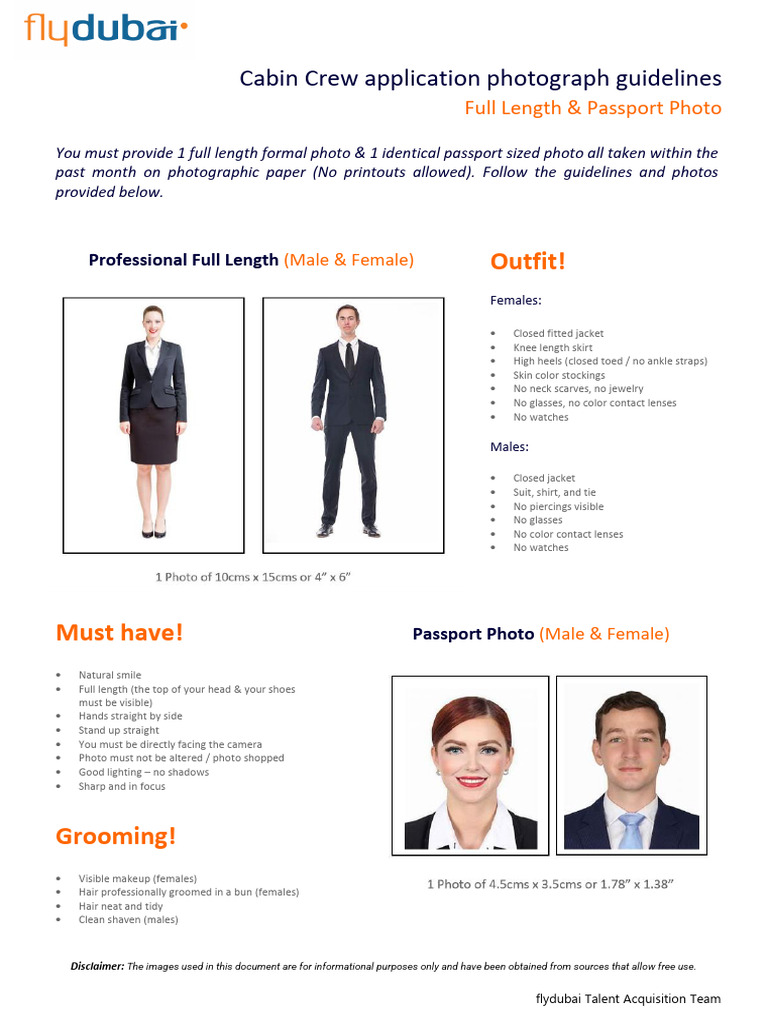 Cabin Crew Photo Guidelines | PDF | Clothing | Imaging