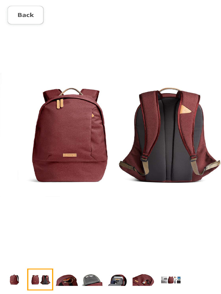 Bellroy Classic Backpack 2nd Edition (Unisex Laptop Backpack, 20L) - Limestone Amazon.co.Uk ...