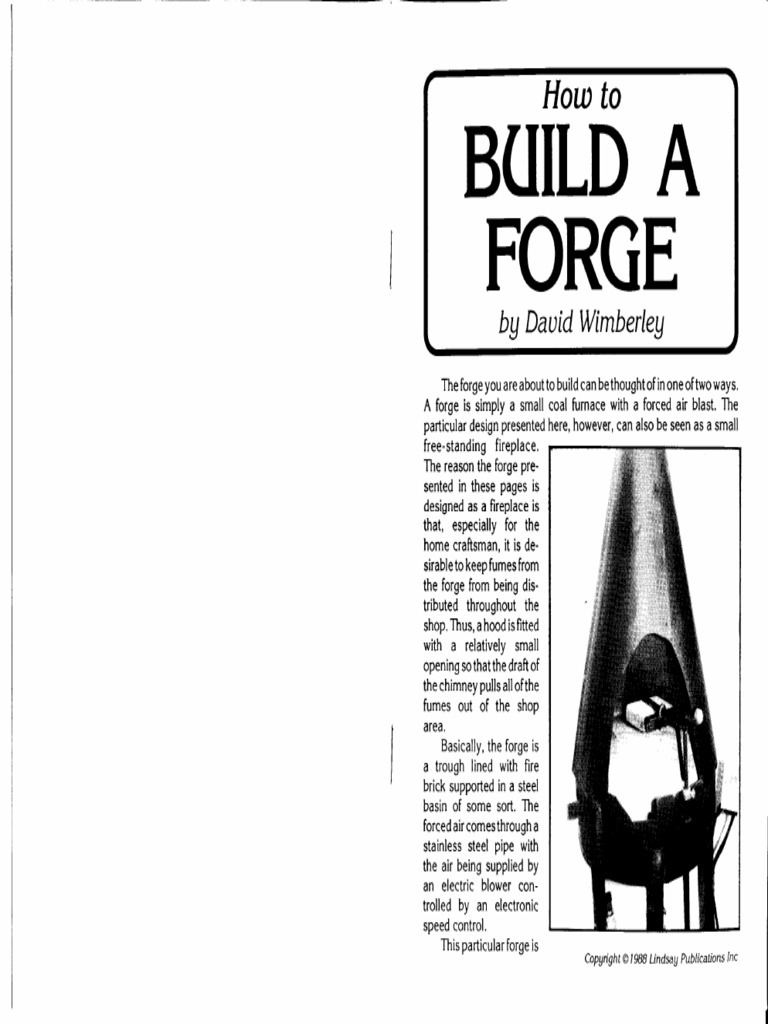 BLACKSMITH - How to Build a Forge | PDF