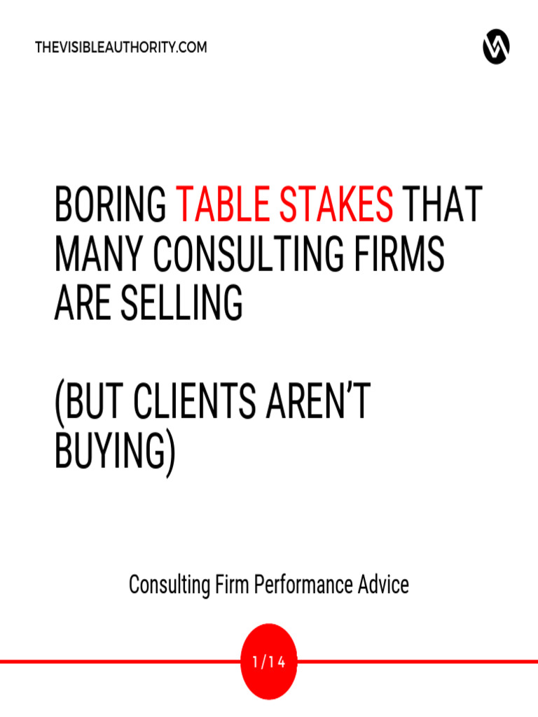 Boring Table Stakes To Avoid As A Consulting Firm | PDF | Learning ...