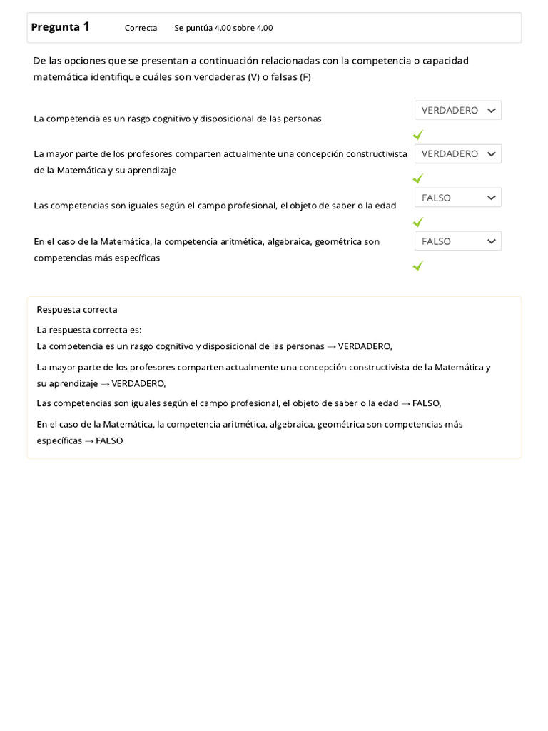 Examen Final Matematica | PDF | Conocimiento | Aprendizaje