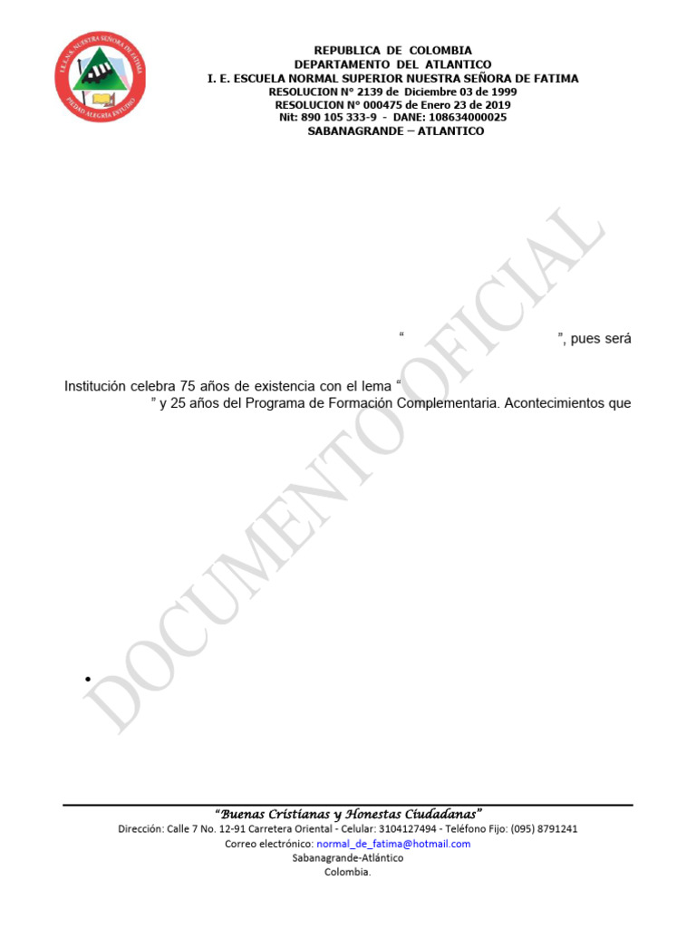 Circular 001 de 2025 | PDF | Escuelas | Colombia