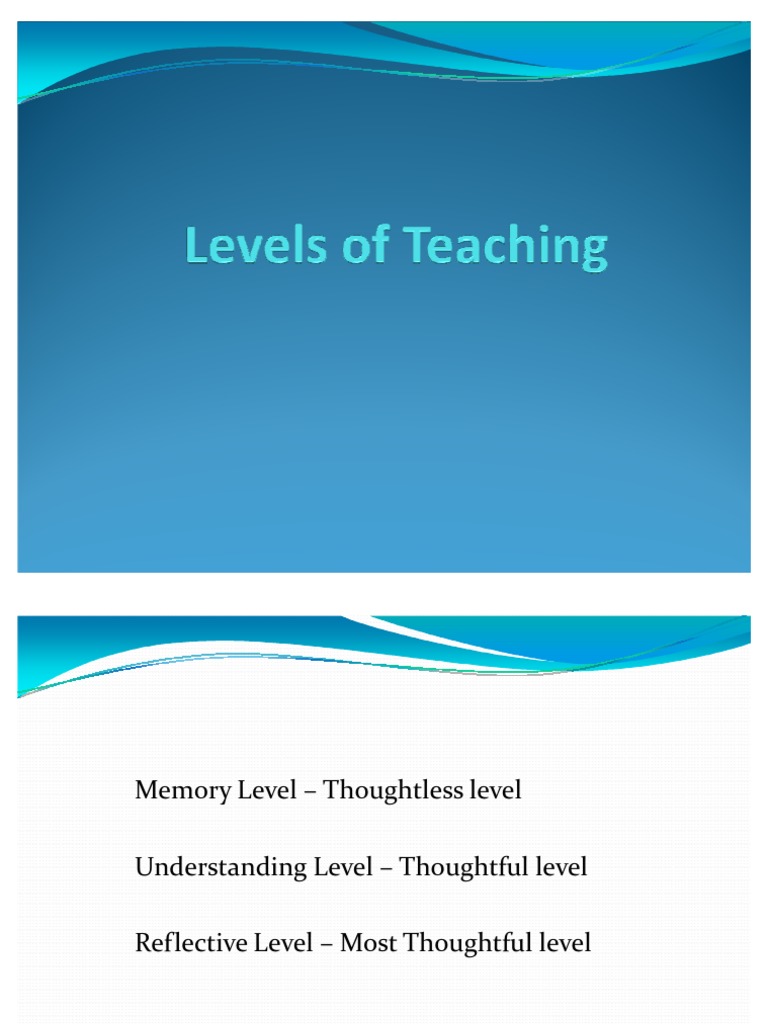 Levels of Teaching | PDF | Learning | Teachers
