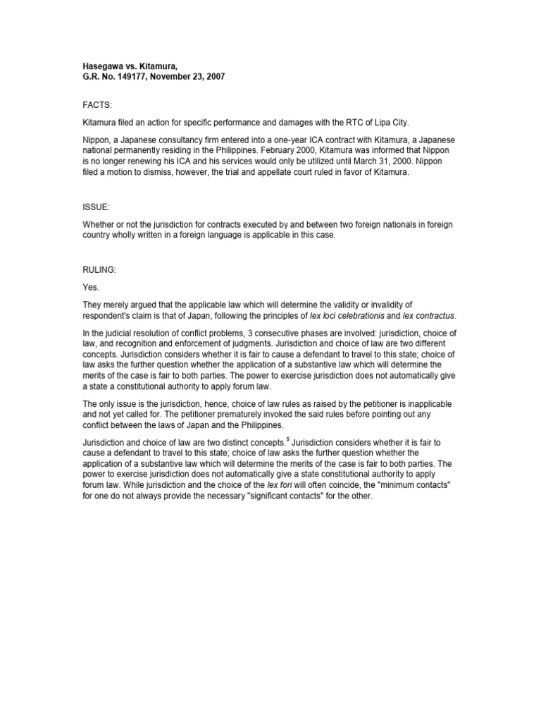 Hasegawa vs. Kitamura | PDF