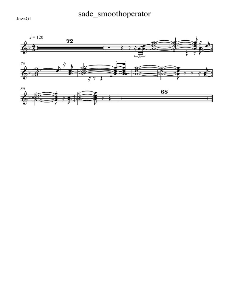 Sade - Smoothoperator - JazzGt | PDF