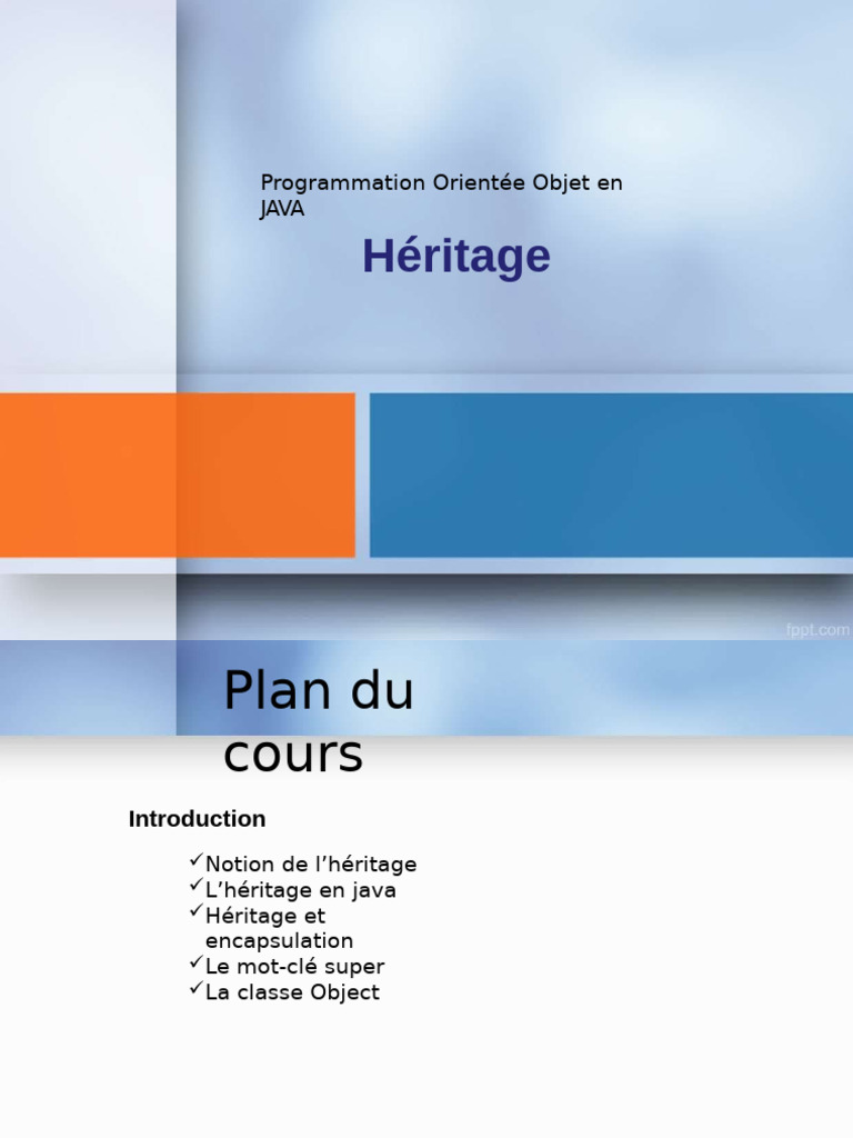 Chapitre 4 Heritage en JAVA | PDF | Java (Langage de programmation ...