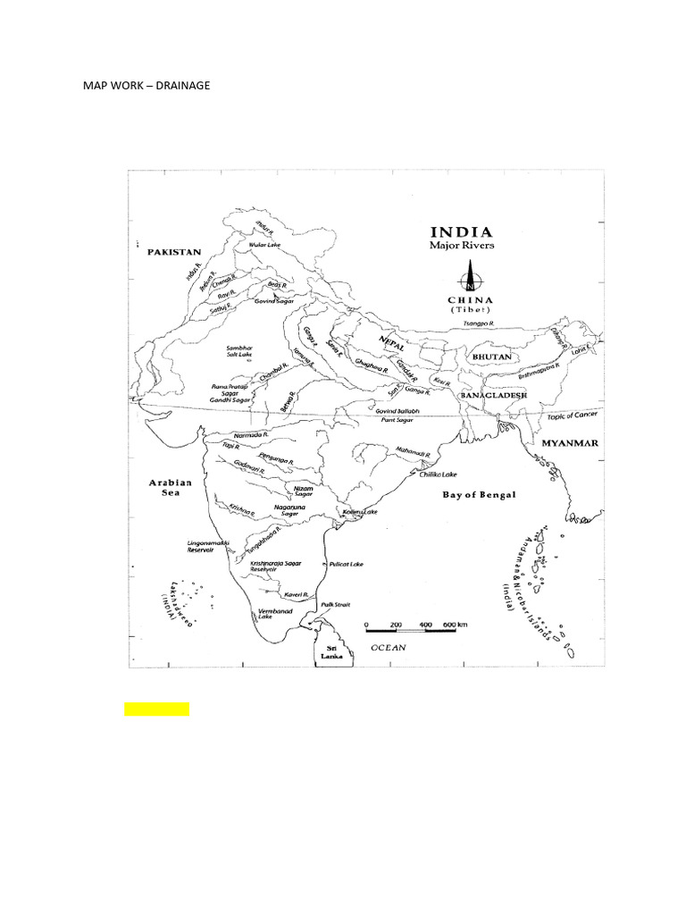 Class 9 Drainage Map Work Guide | PDF