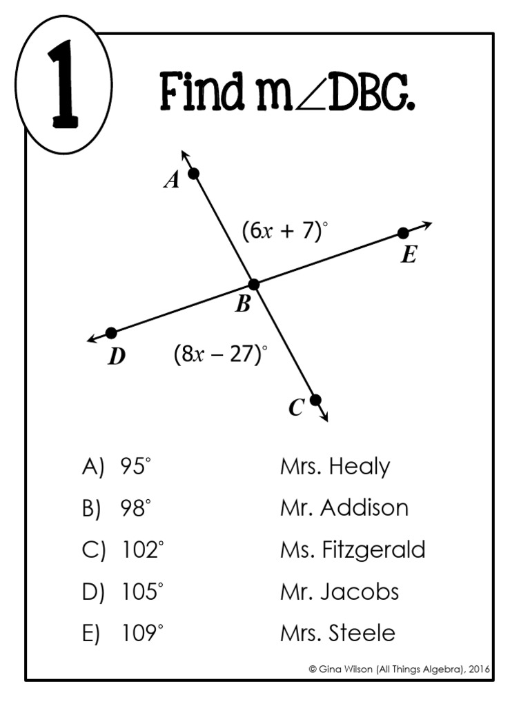 Angles Mad Lib Questions Answers | PDF | Mathematics