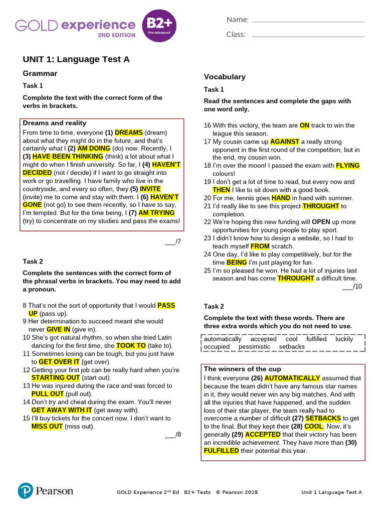 Unit-1-Language-Test-A | PDF | Linguistics