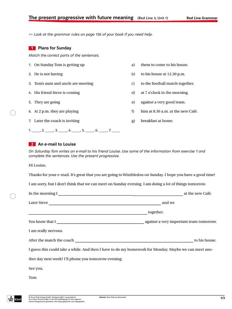 RL3 U1 Present Progressive Future Meaning | PDF