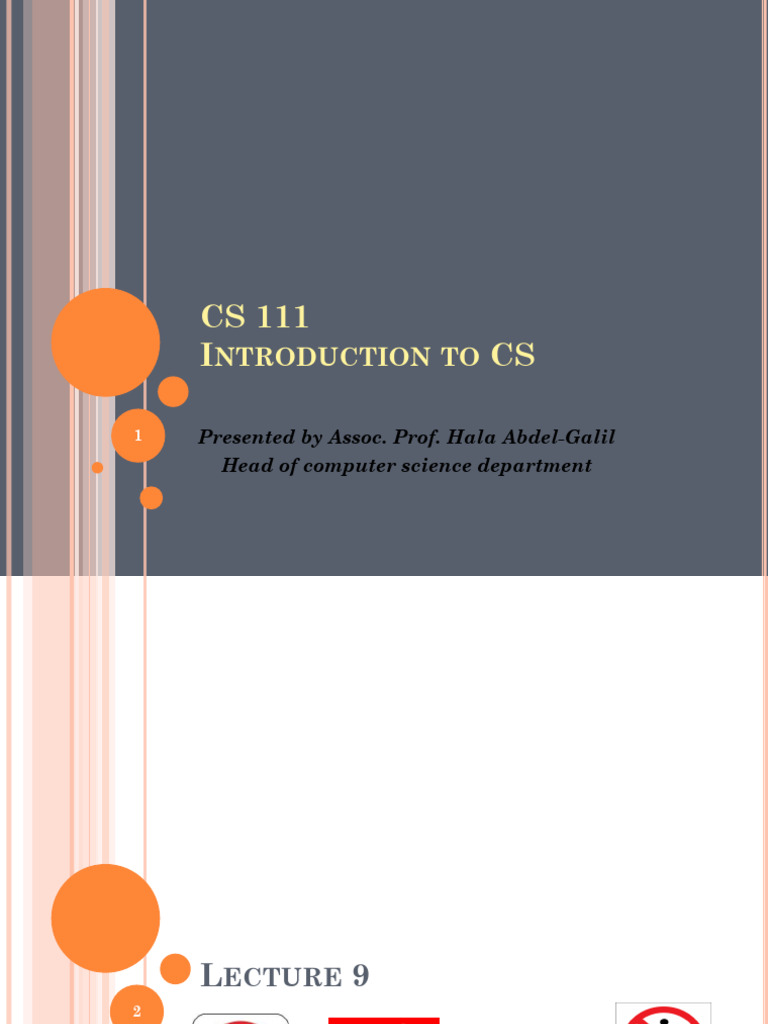 CS111 - Lecture 9 - Fall 2023 2024 | PDF | Decimal | Lexicology