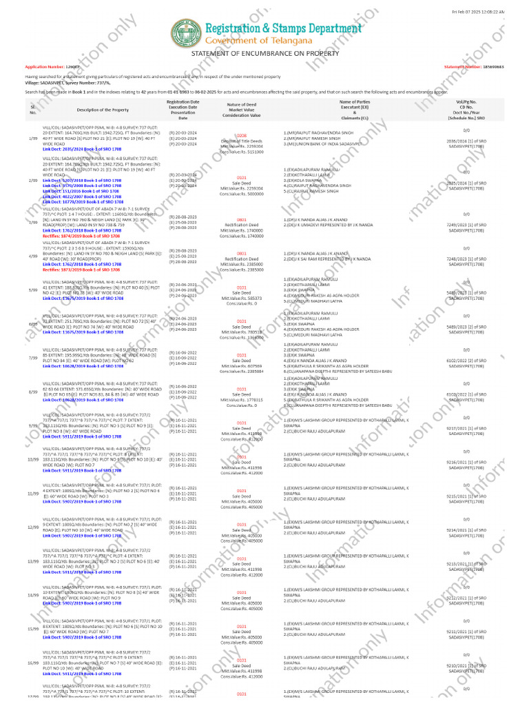 Statement of Encumbrance on Propertysadsiv737 | PDF