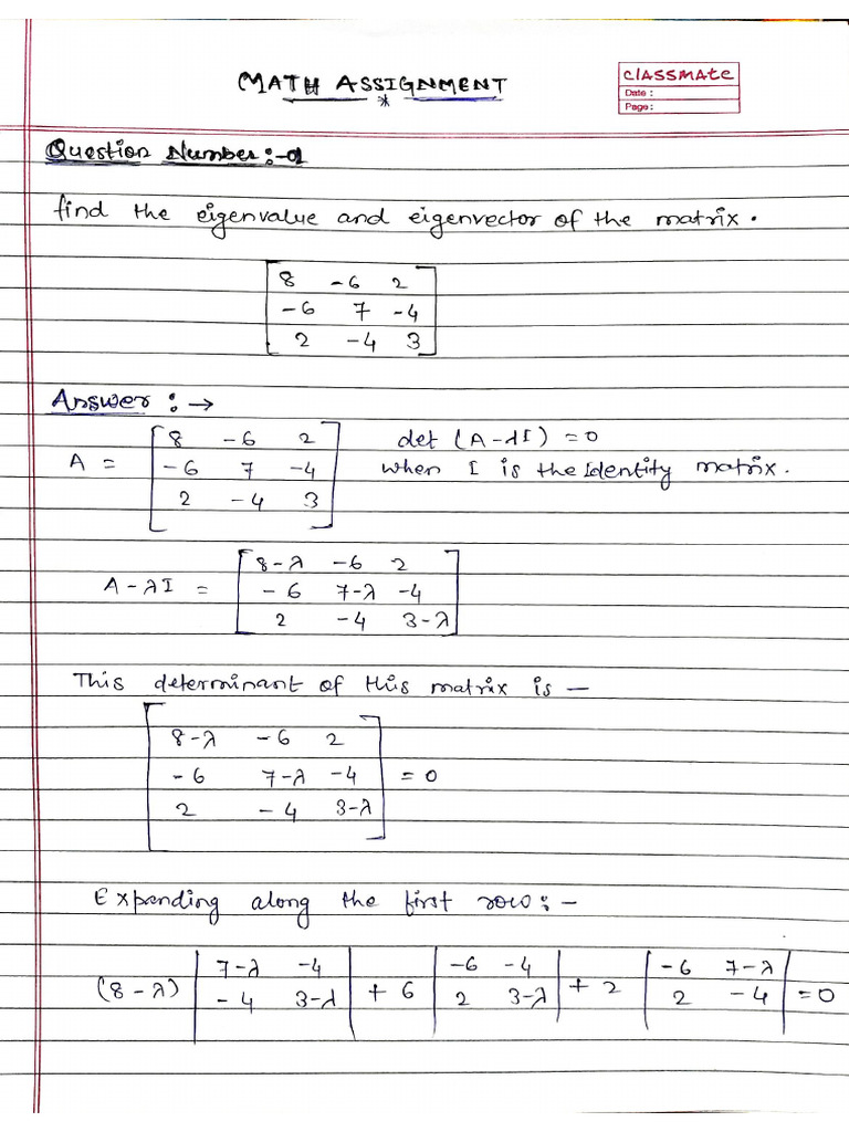 Mathematics Assignment 1 | PDF