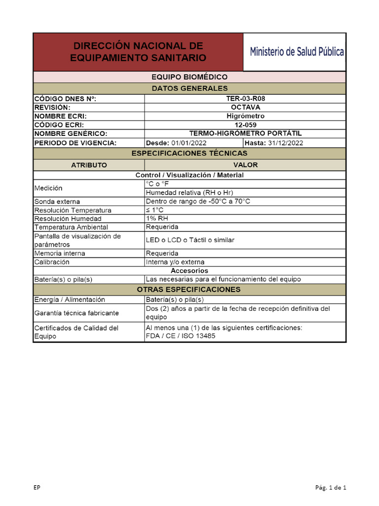 TER-03 R08 TERMO-HIGOMETRO | PDF