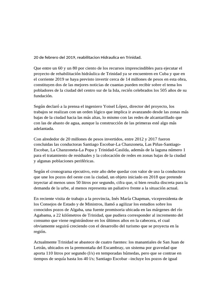 Sacado del Escambray | PDF | Agua | Cuba
