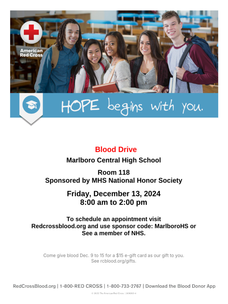 Marlboro High School Blood Drive 2024 | PDF