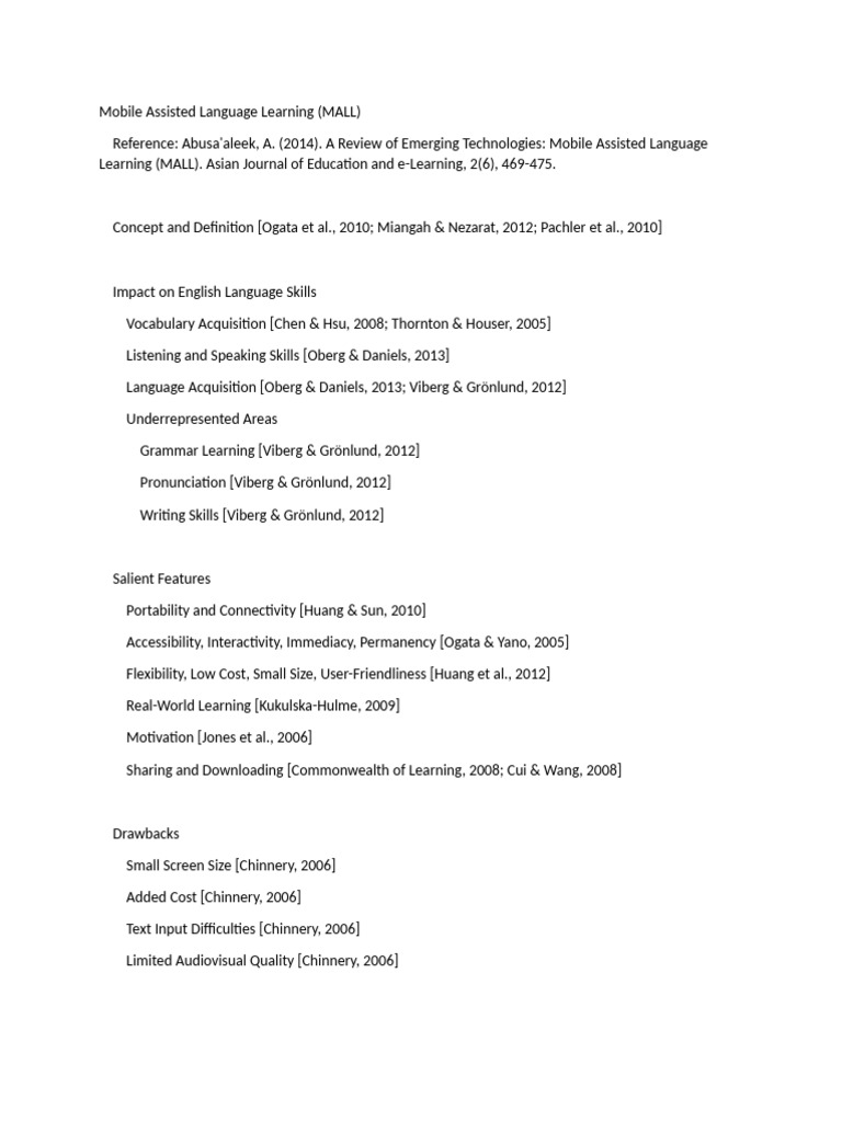 Mobile Assisted Language Learning | PDF | Language Acquisition | Learning