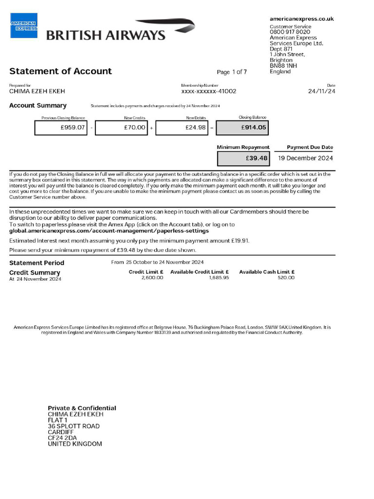 British Airways Statement | PDF