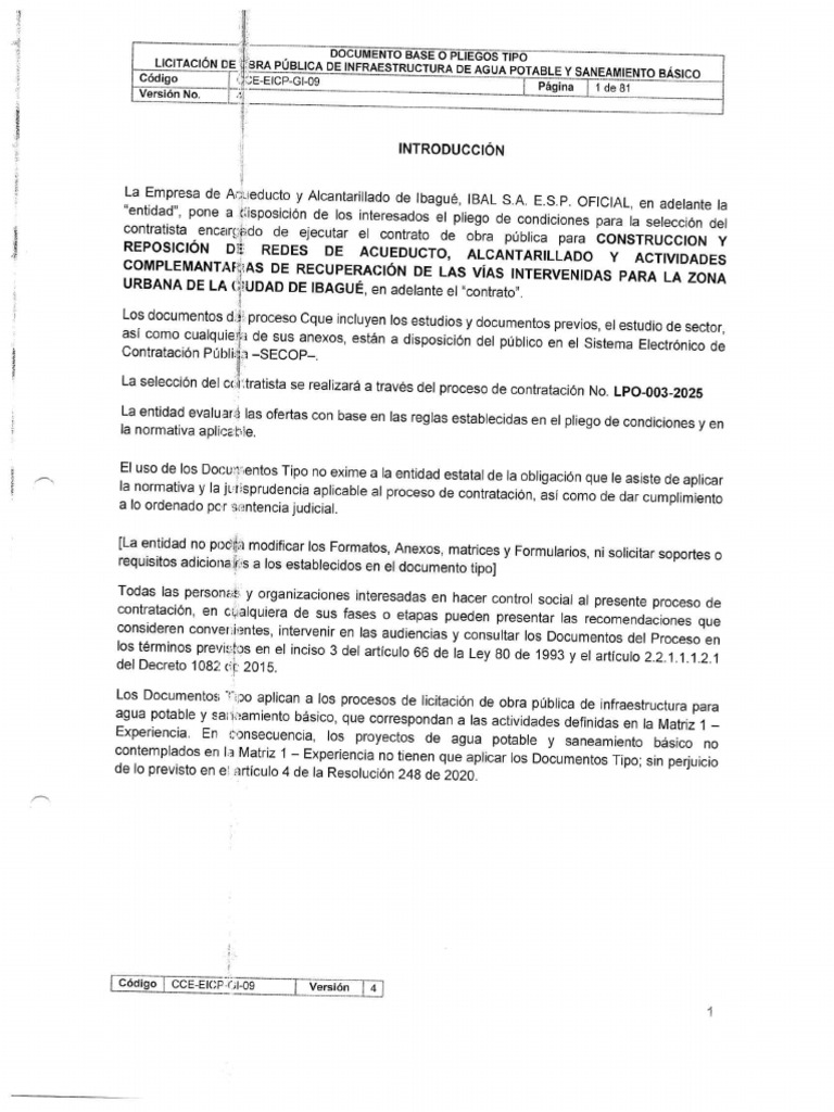 Pliegos de Condiciones Definitivos | PDF