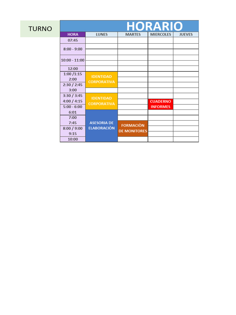Horarios Clases Senati 2025 | PDF