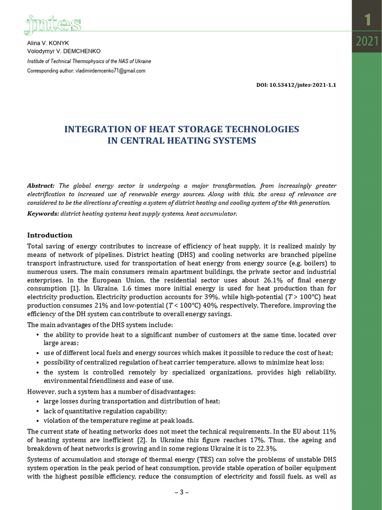 INTEGRATION-OF-HEAT-STORAGE-TECHNOLOGIES-IN-CENTRAL-HEATING-SYSTEMS | PDF | District Heating ...