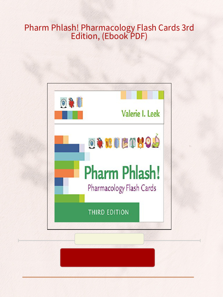 Pharm Phlash! Pharmacology Flash Cards 3rd Edition, (Ebook PDF | PDF ...
