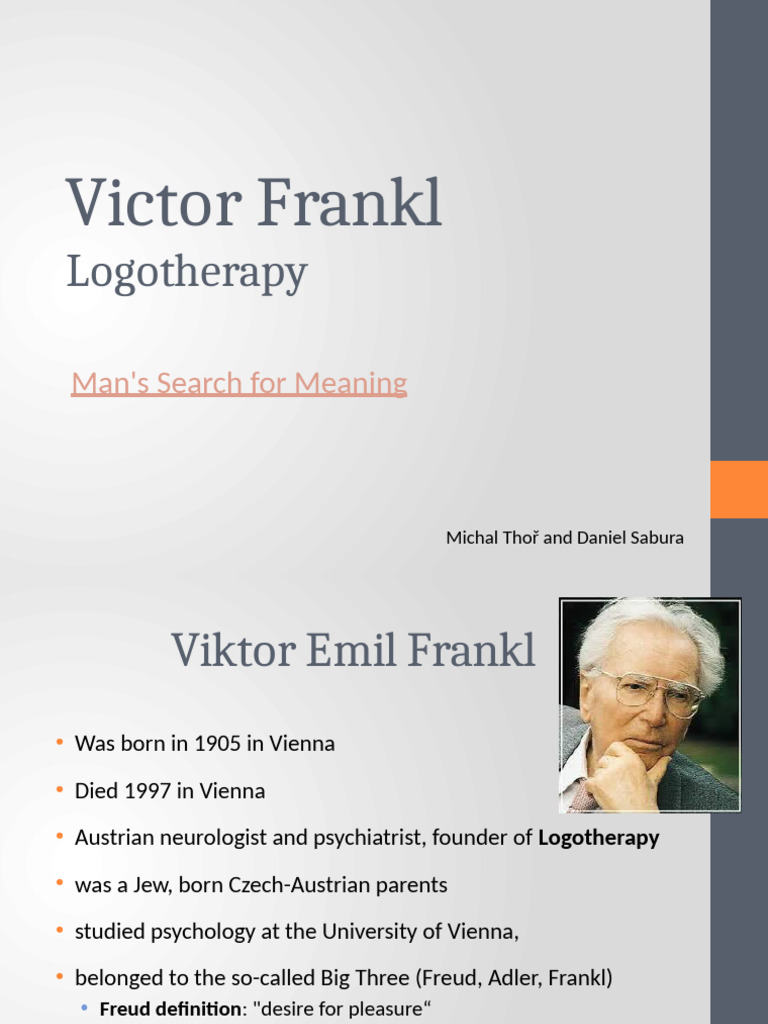 Victor Frankl Logotherapy | PDF | Mental Health | Behavioural Sciences