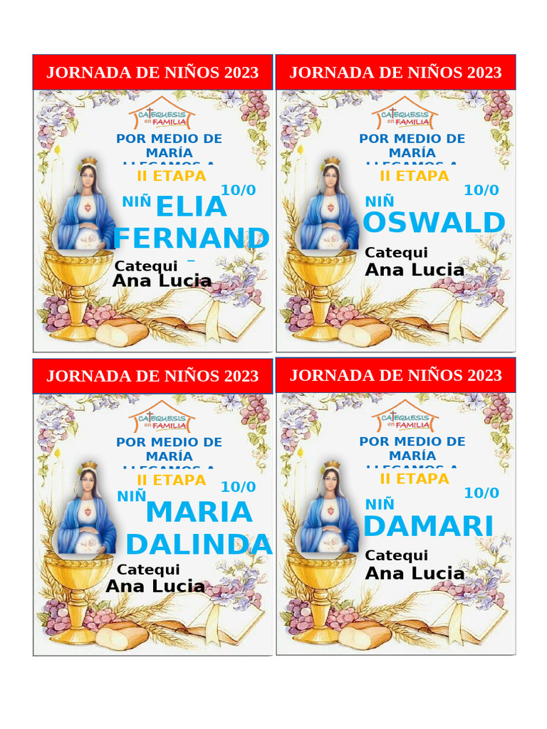 Solapin Jornada de Niños 2023 - Rojo | PDF
